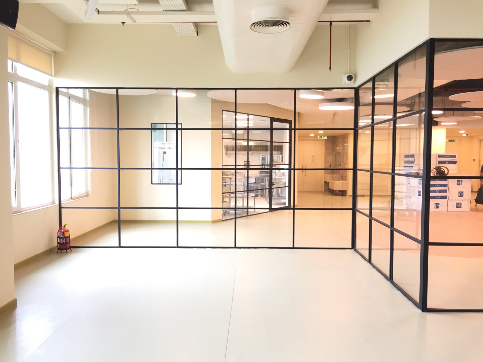 Modular Glass Demountable Partition with Grid Design - Vantage India